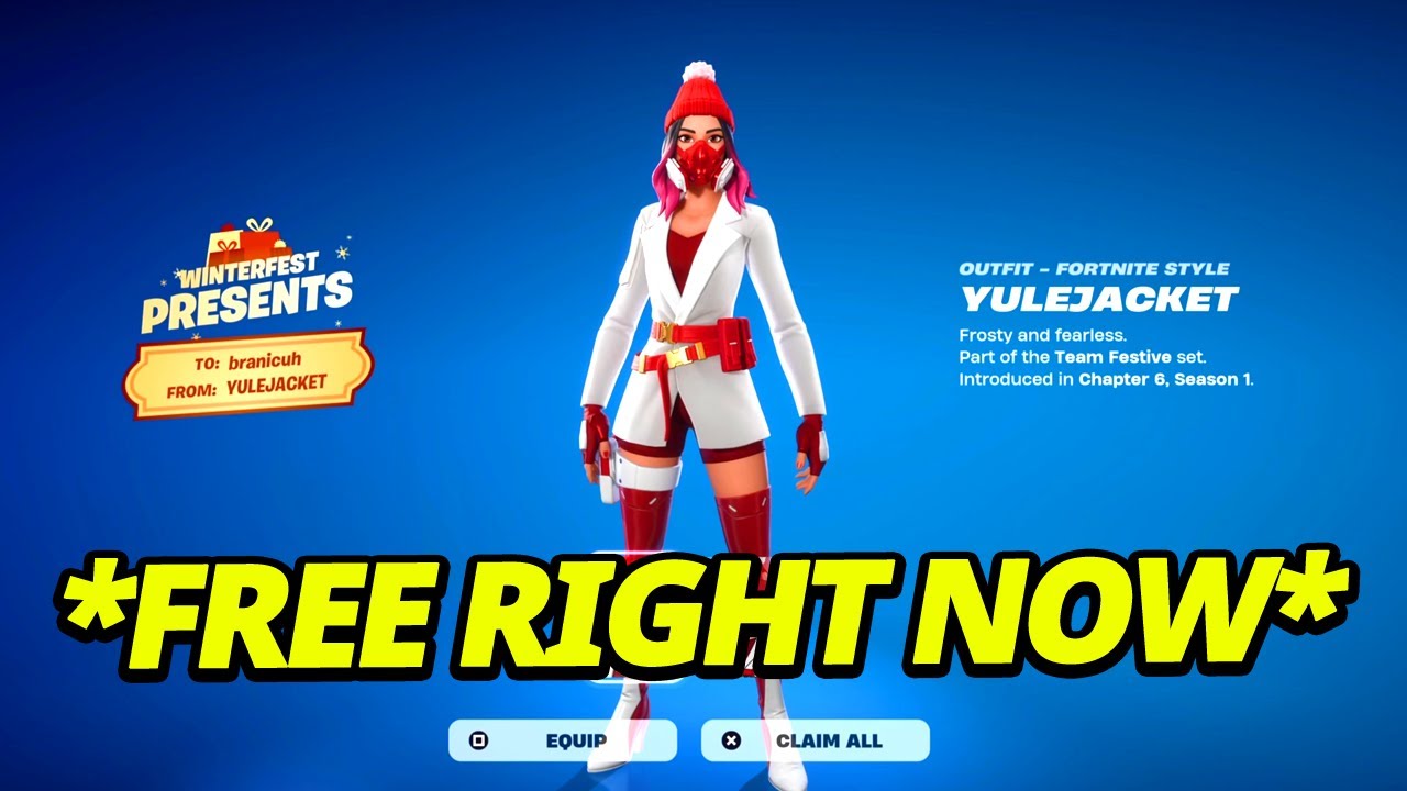How to *ACTUALLY* Get The YULEJACKET Skin FOR FREE in Fortnite ...