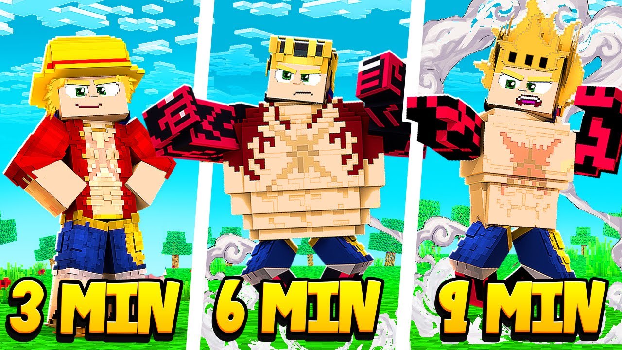 Minecraft PERO cada 3 minutos EVOLUCIONAMOS la GOMU GOMU NO MI de LUFFY ...