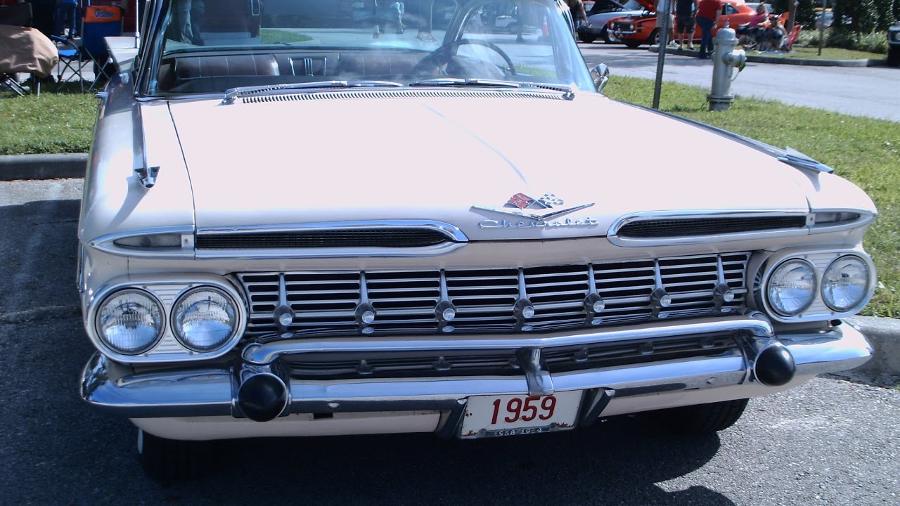 1959 Chevy Impala Two Door Hardtop Cream SanfordRoute46102916 - YouTube