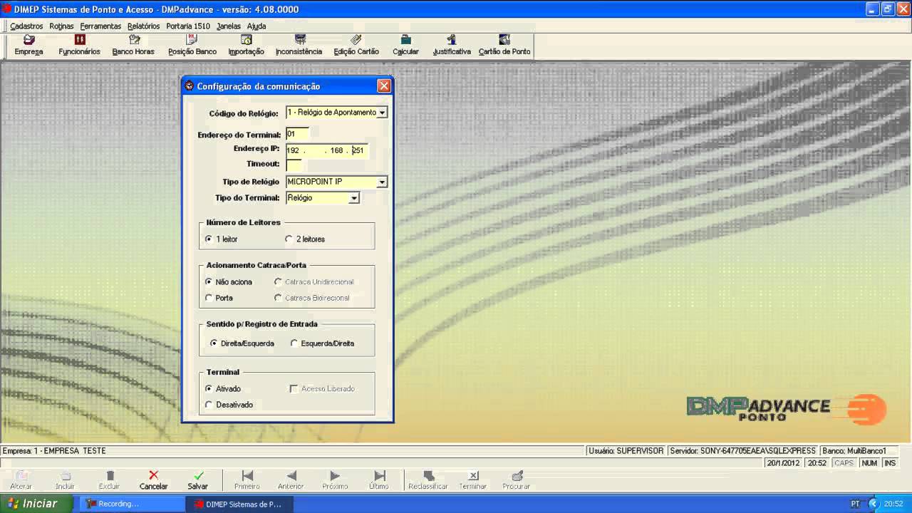 Configuração do Relógio Rep Dimep No DMPADVANCE - YouTube