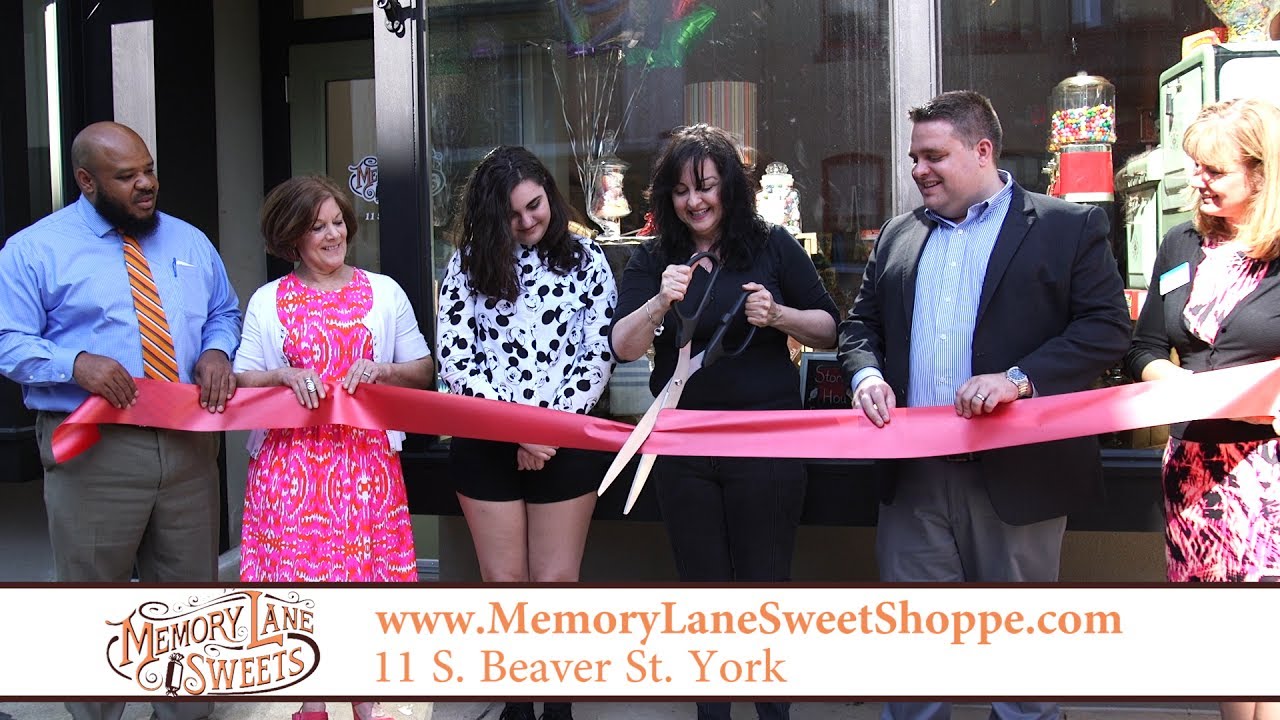 Memory Lane Sweets Candy Store Ribbon Cutting - YouTube
