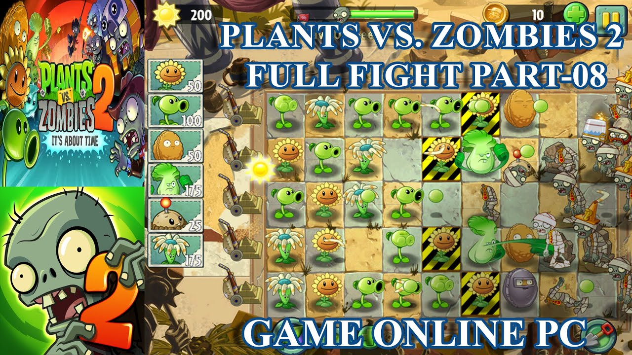 #08-Plants Vs Zombies 2 Full Fight Part 08 | Gamingonlinepc - YouTube