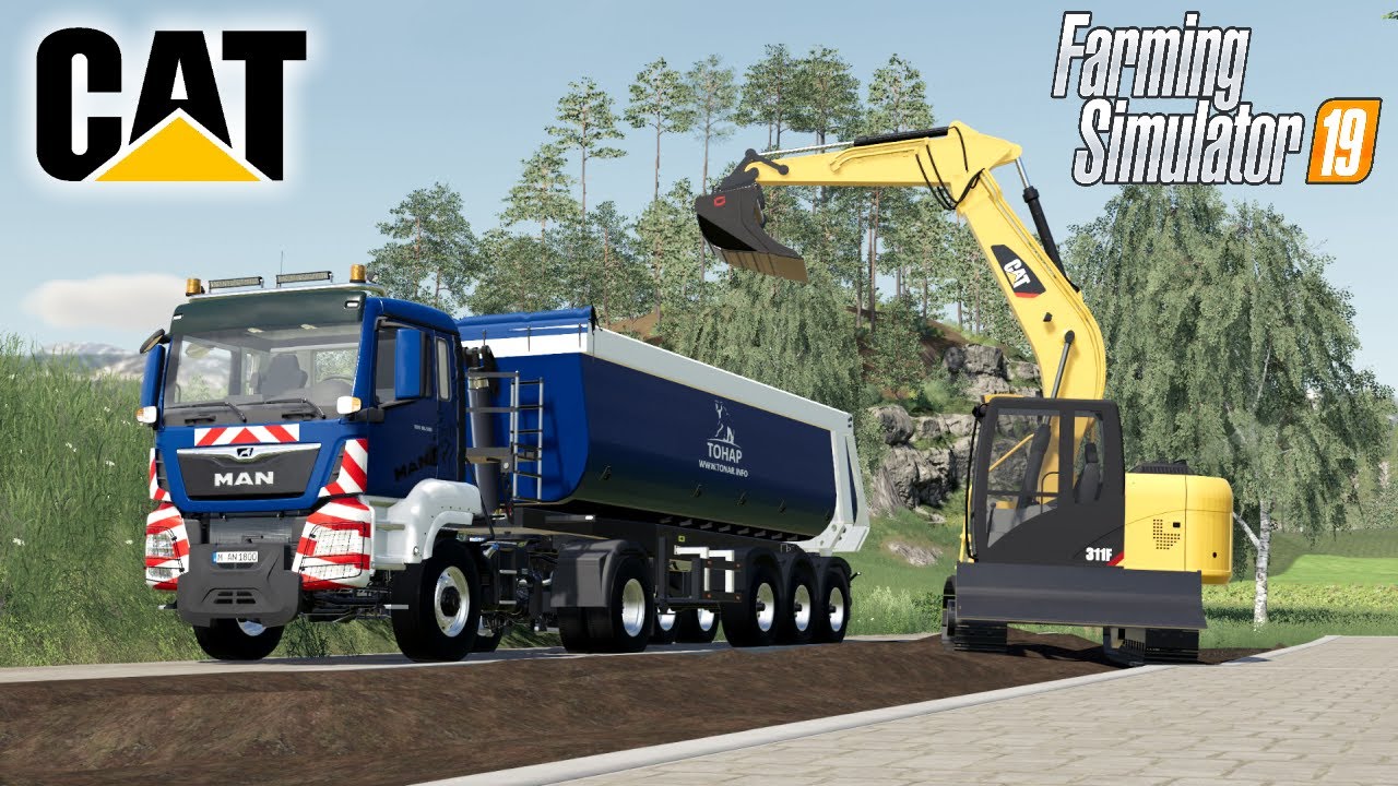 NEW CAT 311F 🚧 PUBLIC WORKS 🚧 FS19 FELSBRUNN EDIT TP MAP FARMING ...