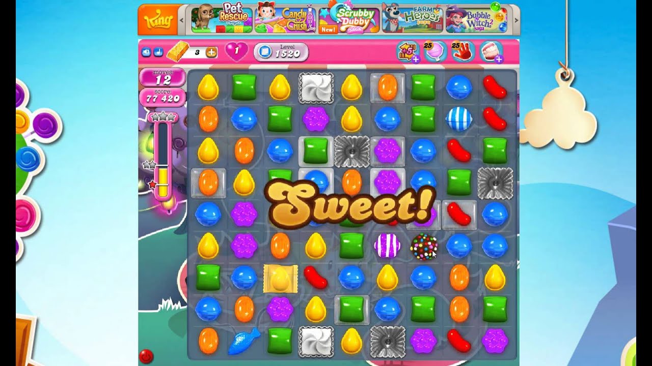 Candy Crush Saga Level 1520 Score 129 720 by Funny - YouTube