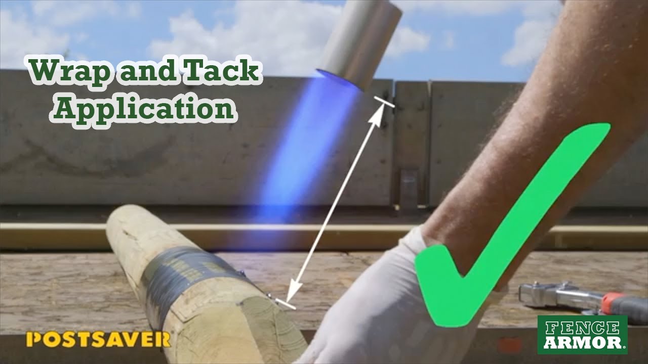 Postsaver Wrap and Tack Application | Fence Armor - YouTube