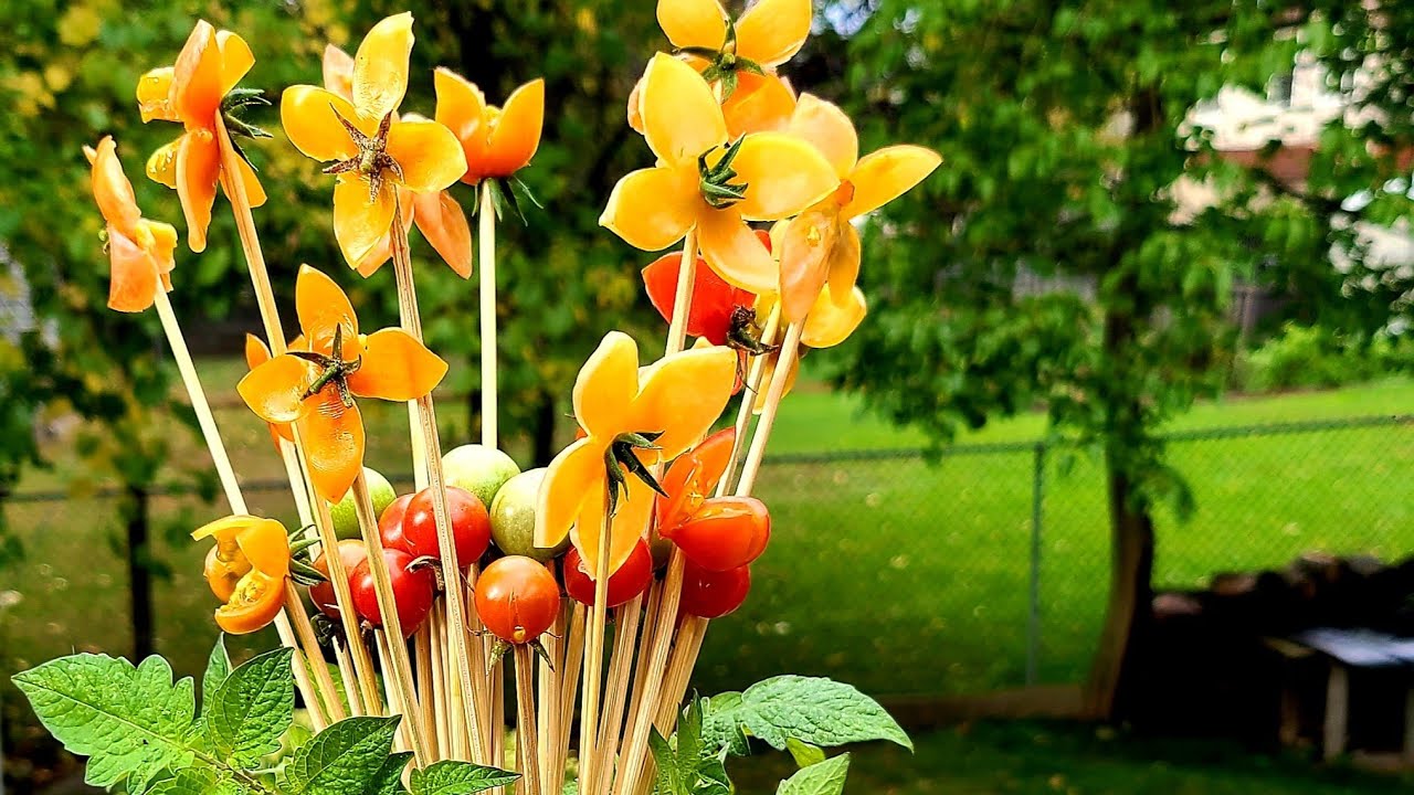 How to make cherry tomato flower Easy - YouTube