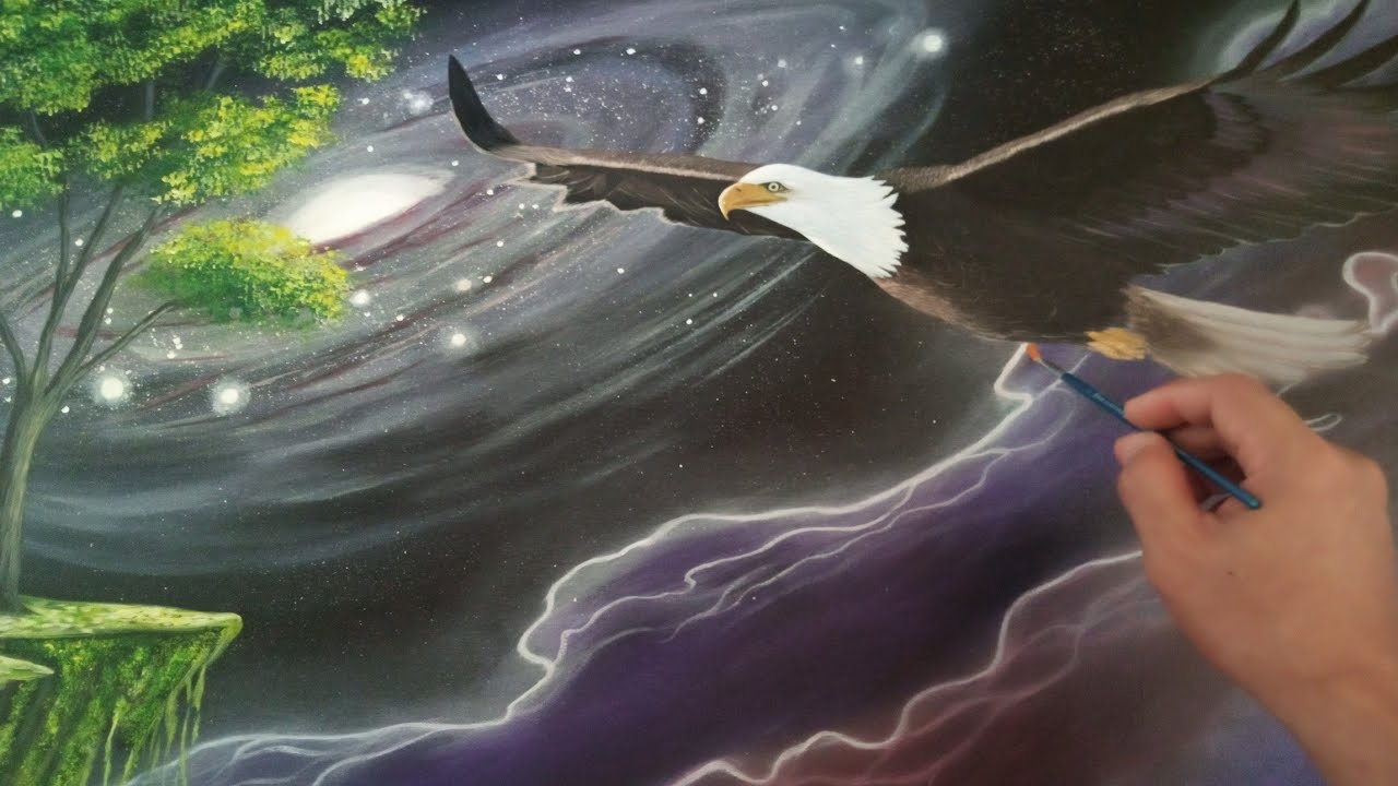 How to paint in Surrealism Style with acrylic paint l Step by step l By ...