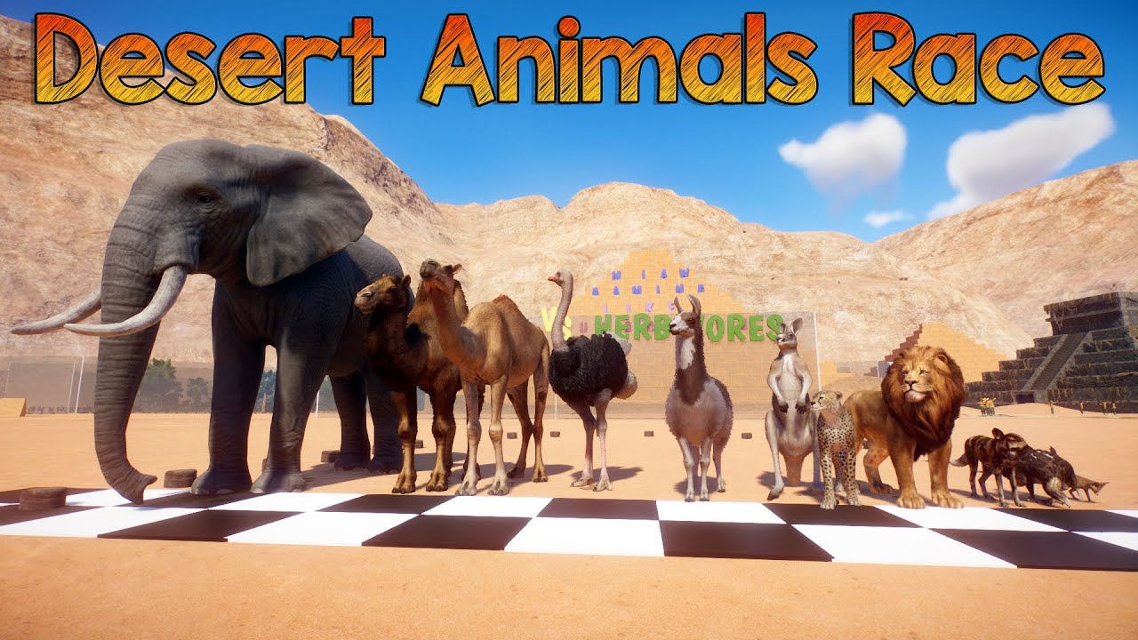 Desert Carnivores VS Desert Herbivores Animals Race in Planet Zoo ...