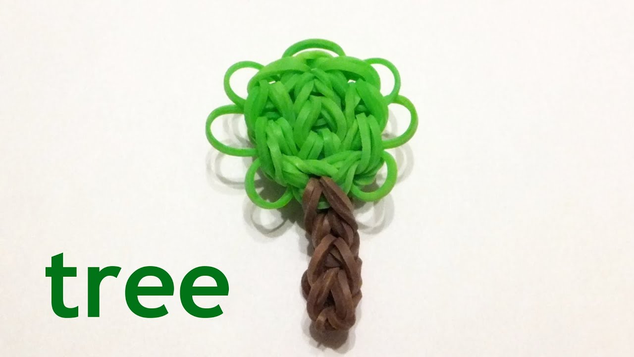 EASY Rainbow loom TREE charm | How to make loom bands - YouTube