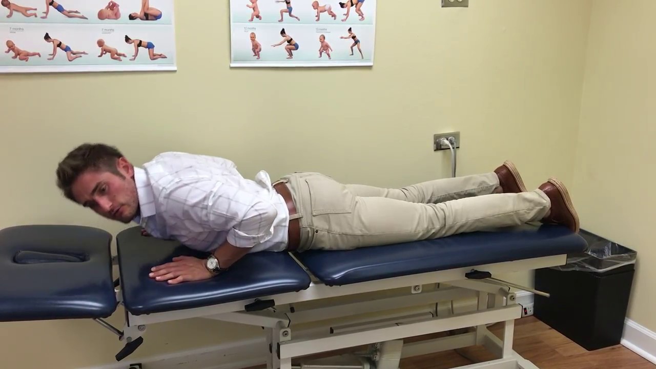 Prone Extension - Prone Press Up - Lumbar Extension Unloaded - YouTube