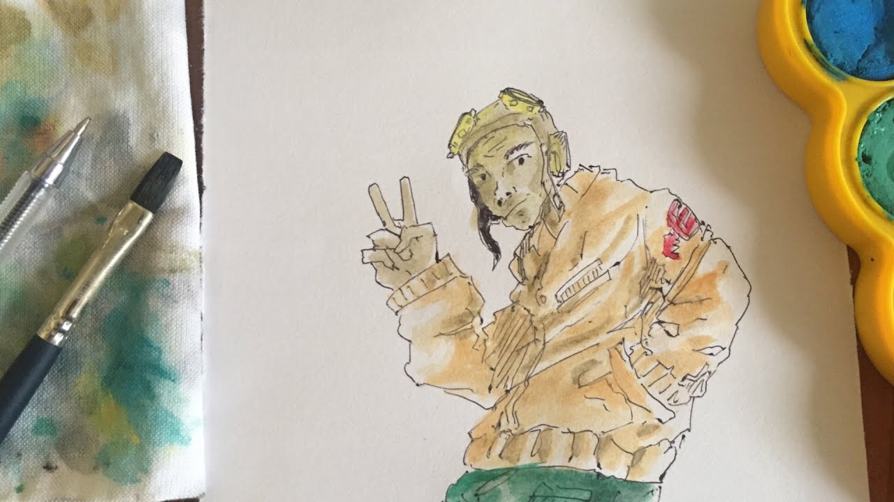 Easy animation drawing with watercolor | thirdyderppz draws - YouTube