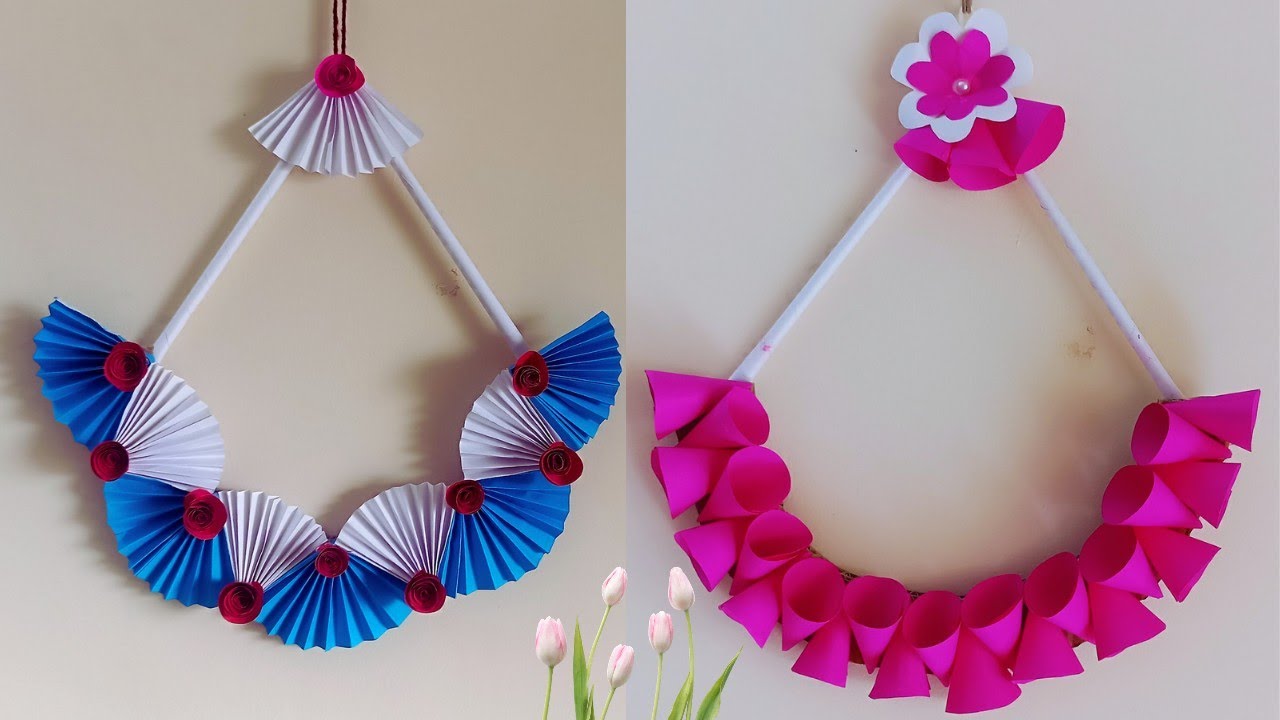Beautiful wall hanging paper craft | Easy wall hanging craft idea - YouTube