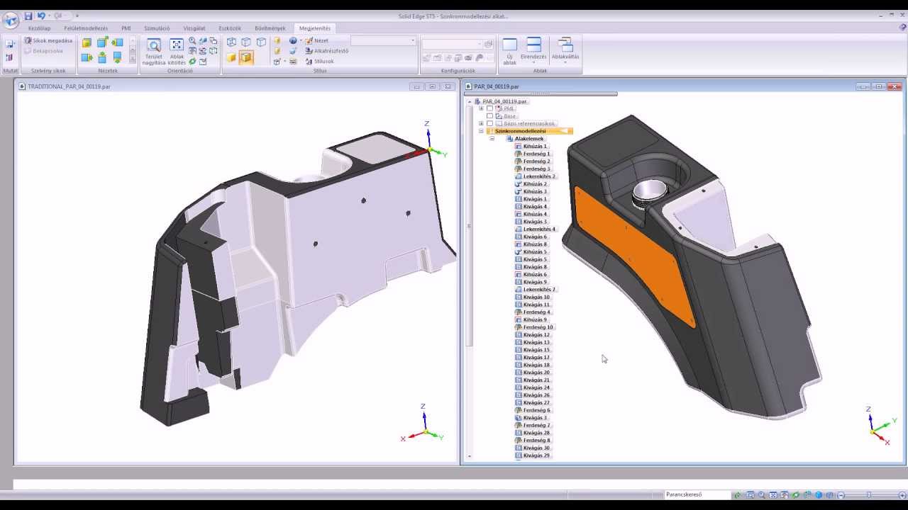 Solid Edge ST5 Szinkron és Hagyományos mód - YouTube
