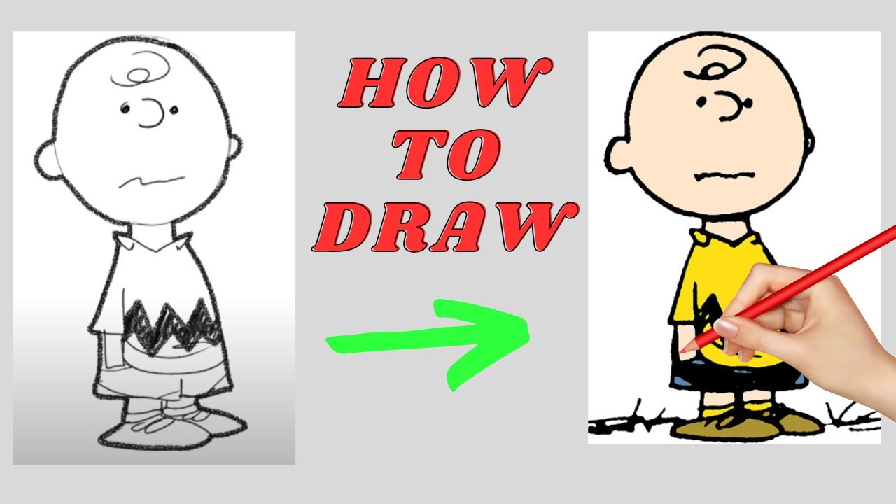 How to Draw Charlie Brown | Peanuts | Step by Step Drawing Tutorials ...