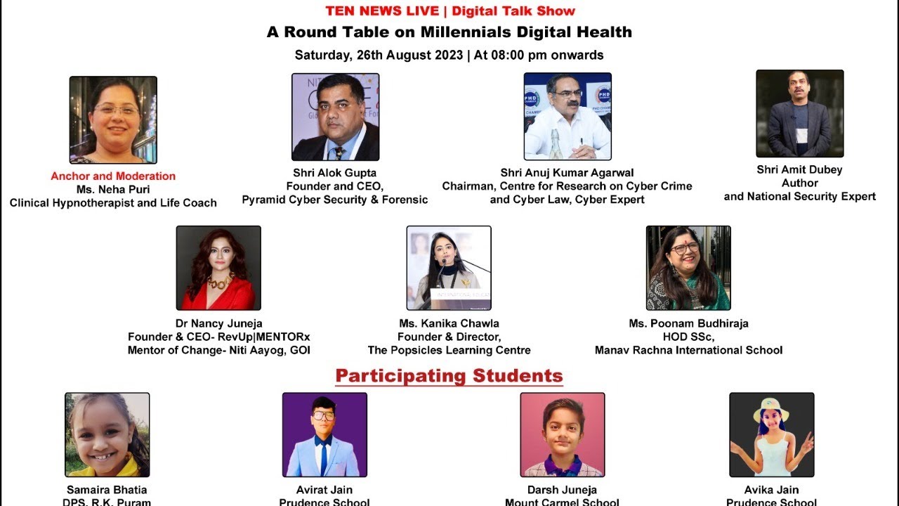 *TEN NEWS LIVE | Digital Talk Show* A Round Table on Millennial digital Health - YouTube