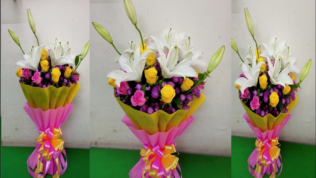 Hand Bouquet Tutorial // Fresh Flower Bouquet Making @FlowersMore2 ...