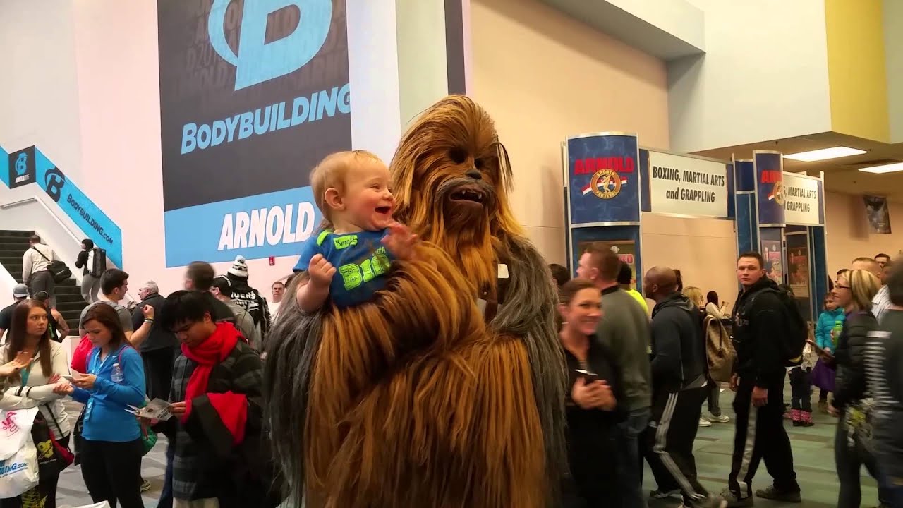 Baby Maddox and Chewbacca at the Arnold Classic 2015 - YouTube