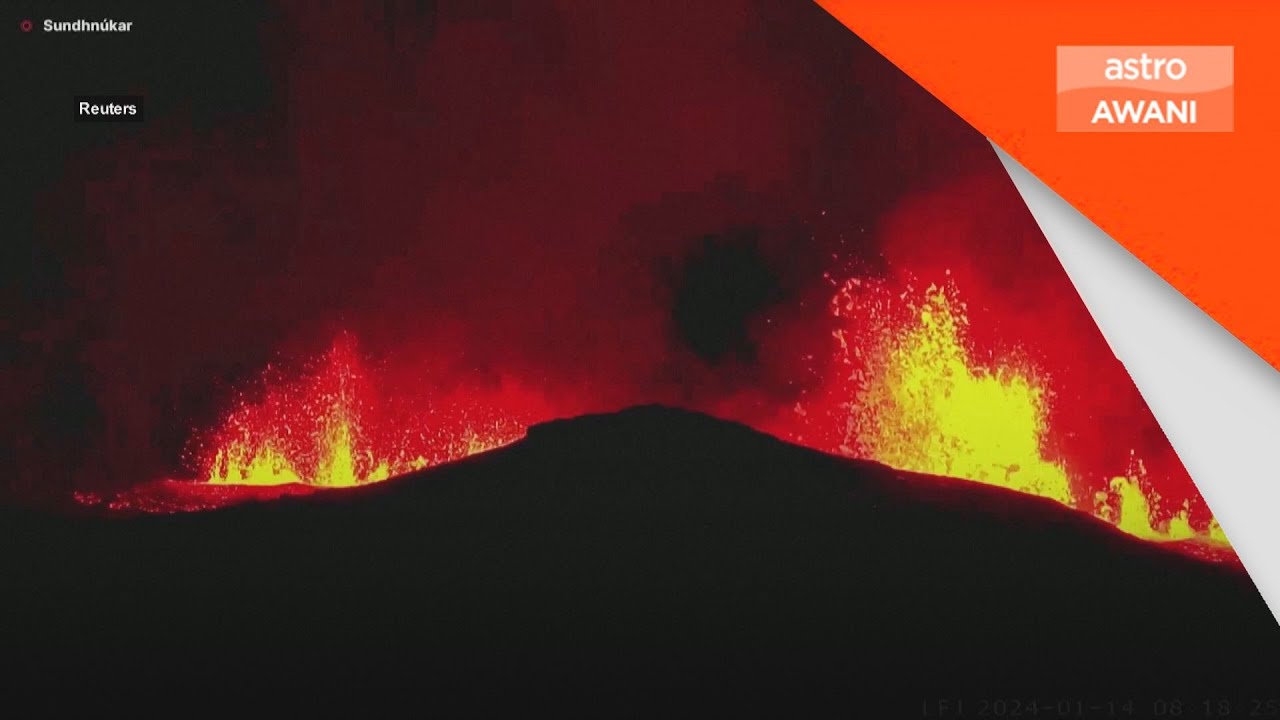 Gunung berapi meletus di Iceland - YouTube