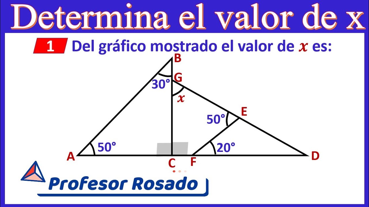 Determina el valor del ángulo x en la figura - YouTube