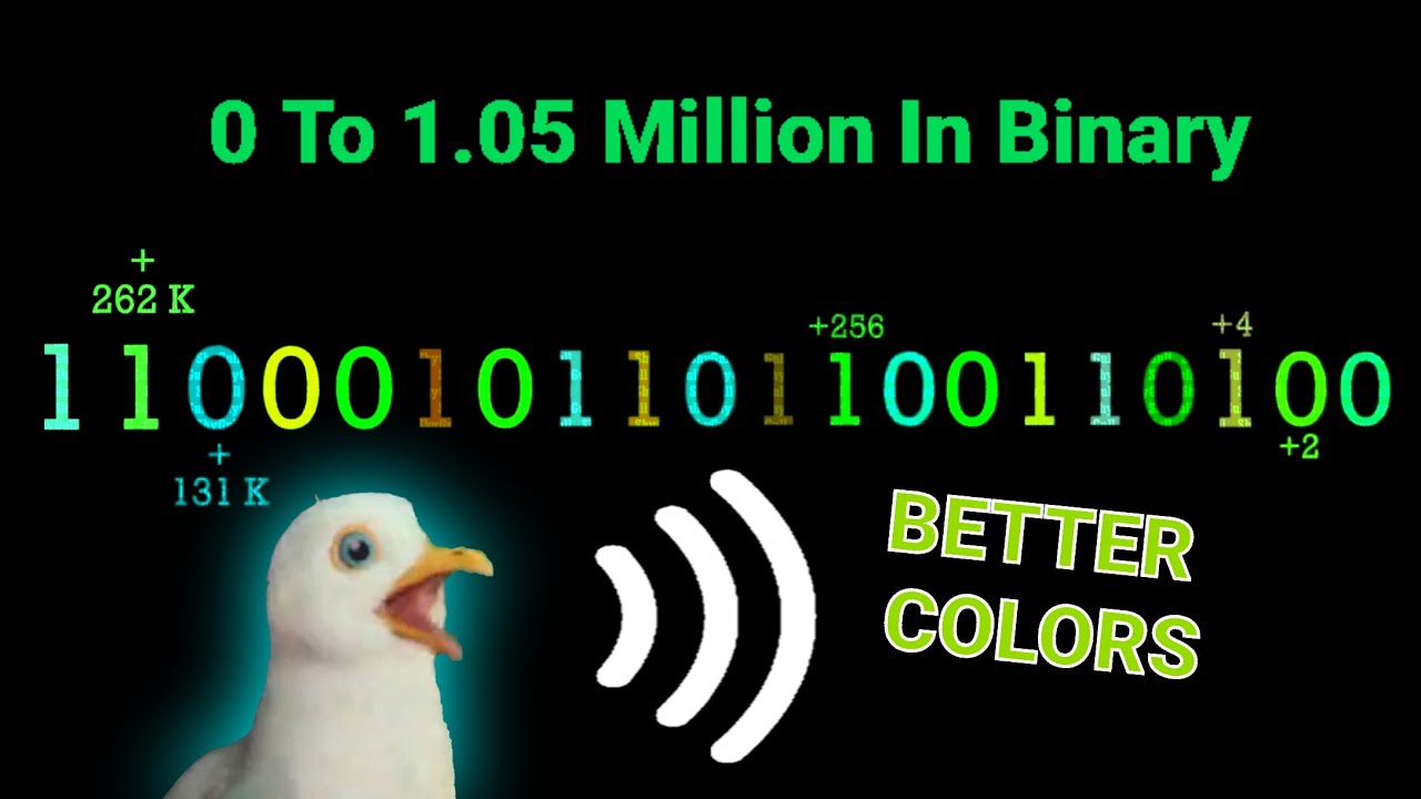 0 To 1.05 Million In Binary With Voices - YouTube