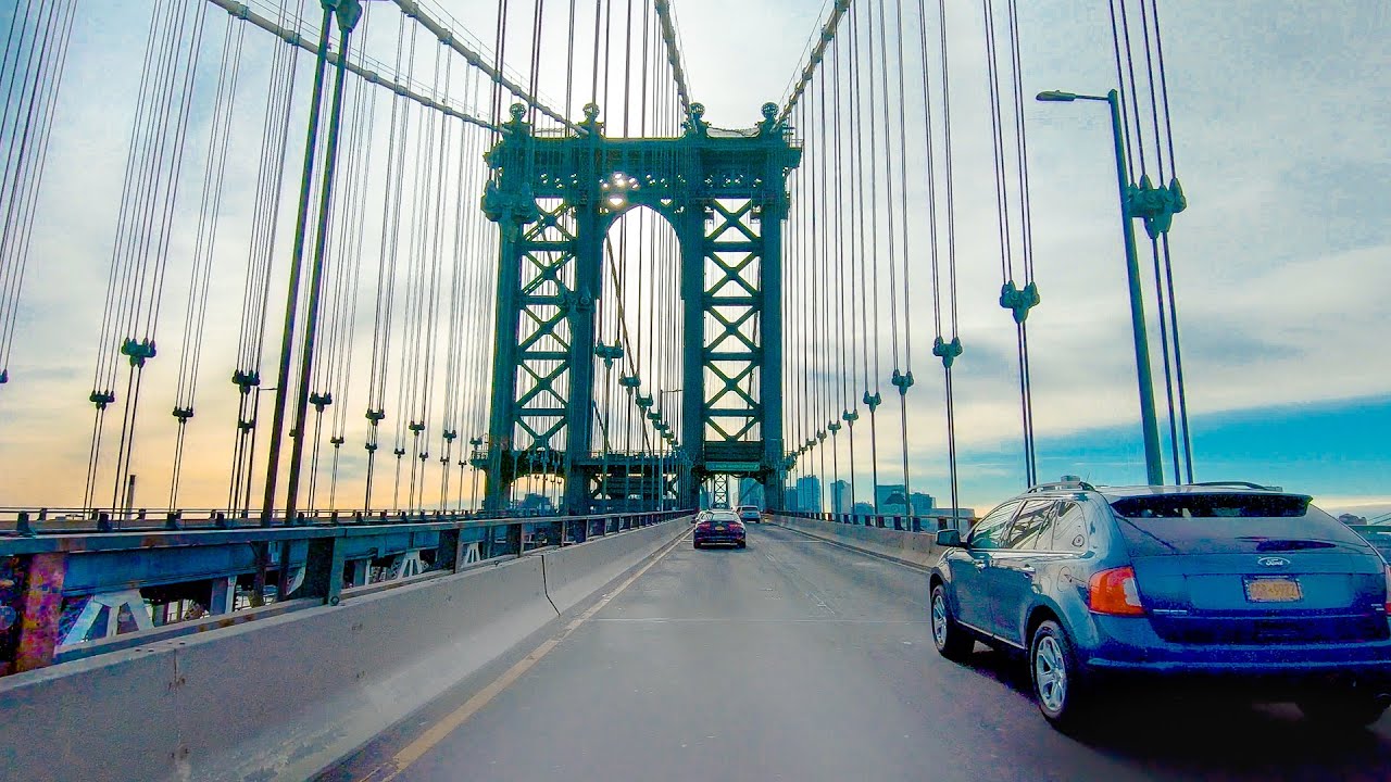 Driving DOWNTOWN New York City 4K | Manhattan Bridge (USA Drive) - YouTube