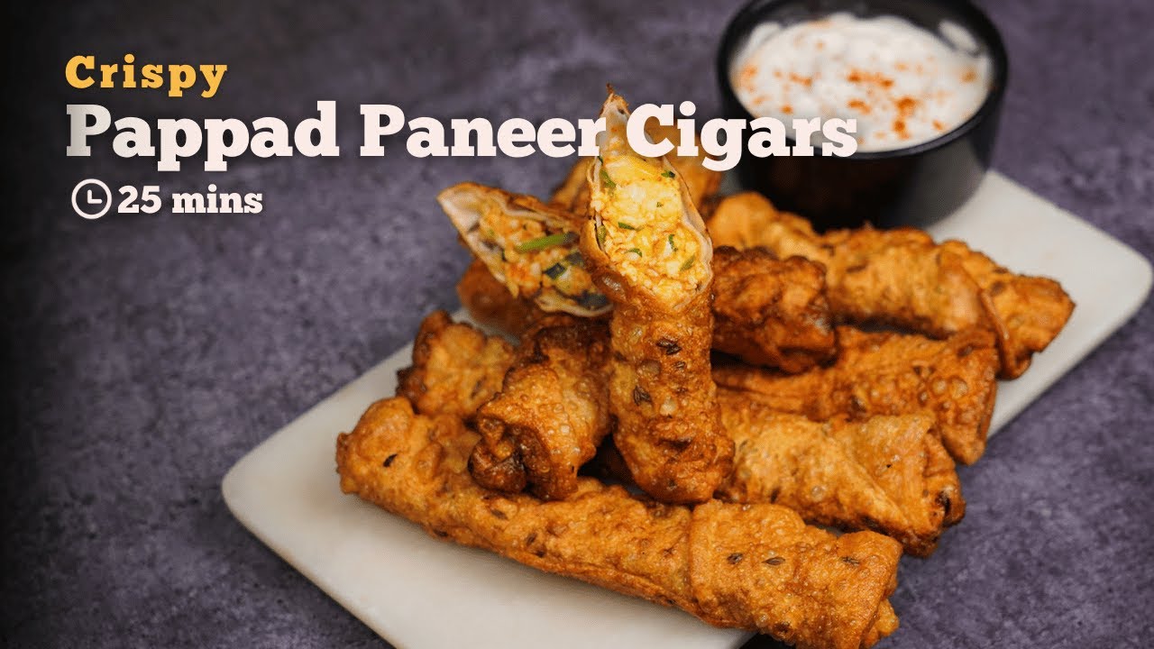 Pappad Paneer Cigars | Paneer Spring Roll | Pappad Spring Roll | Spring ...
