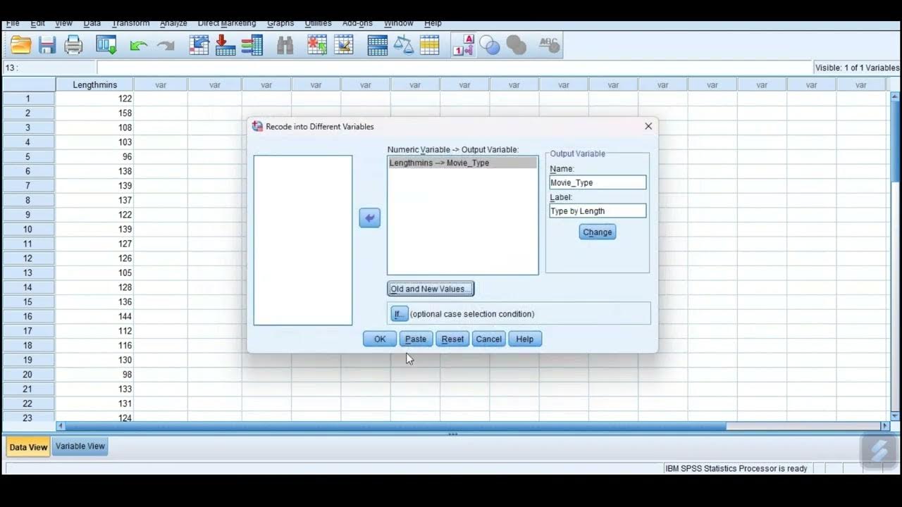 Recoding Numerical Variable to categorical in SPSS - YouTube