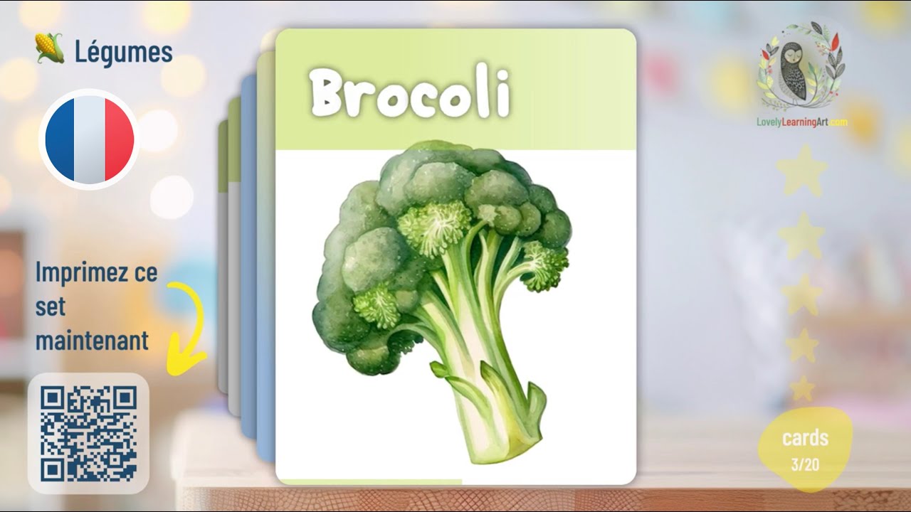 Cartes éducatives de légumes | Vegetables Flashcards in French ...
