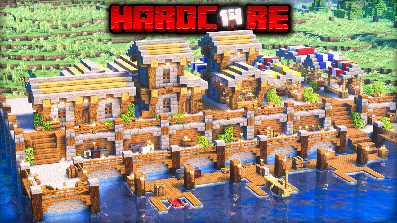 I Built a REALISTIC MEDIEVAL HARBOUR in Minecraft Hardcore - YouTube