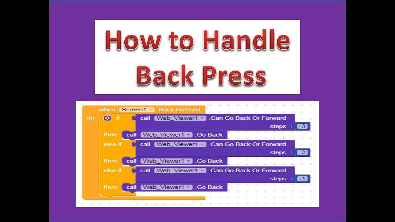 3. How to Handle Back Press Button in Kodular App - YouTube