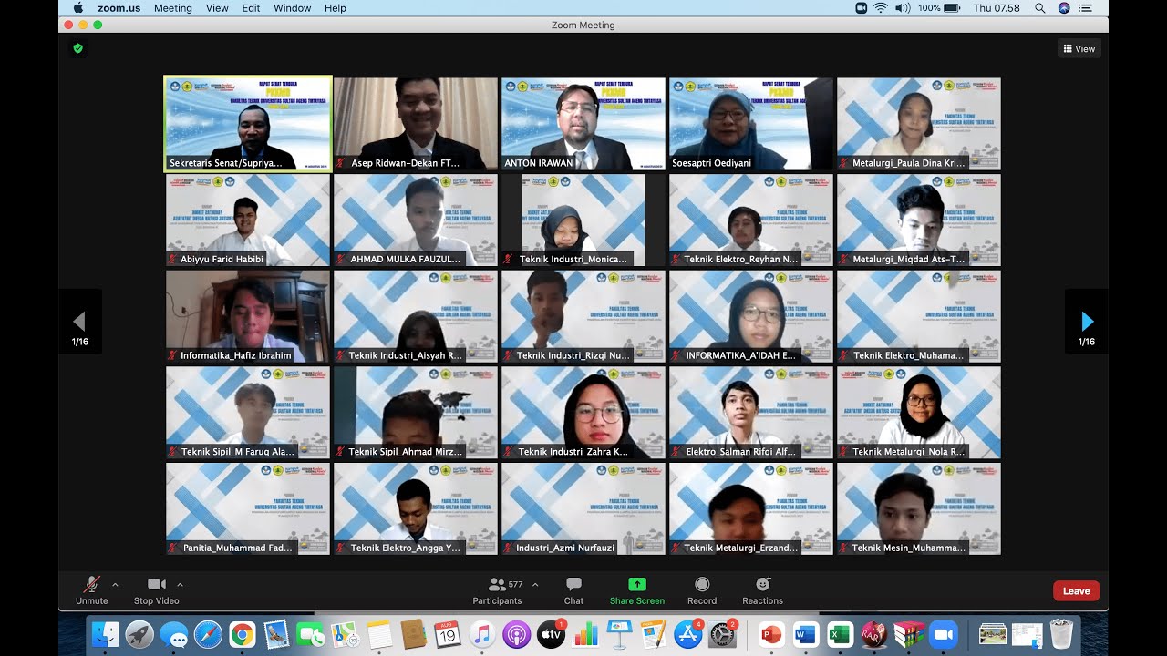 Sambutan Dekan FT Untirta dalam PKKMB 2021 - YouTube