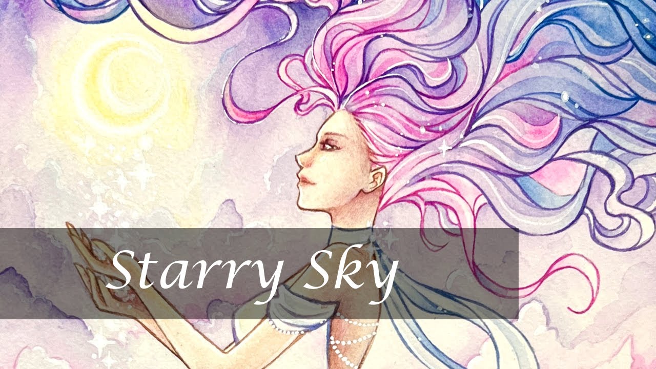 Starry Sky | Original Art | Watercolor Painting Process | Time-lapse ...