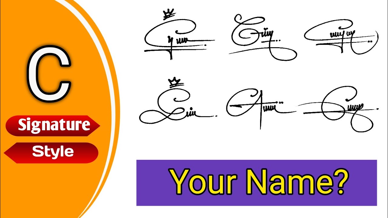Professional signature making idea with the letter 'C' || How to sign ...
