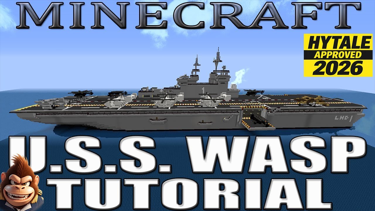 Minecraft U.S.S WASP LHD1 (Amphibious Assault Ship) TUTORIAL - YouTube