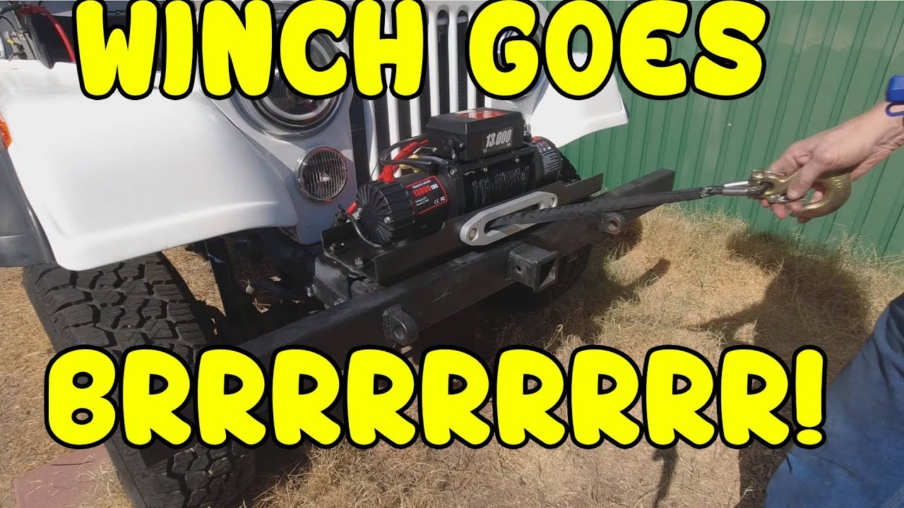 Forget the heat, let's get the Vevor 13K lb winch mounted on the CJ-7 ...