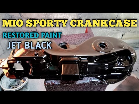 Mio Sporty Crankcase Repaint to jet black - YouTube