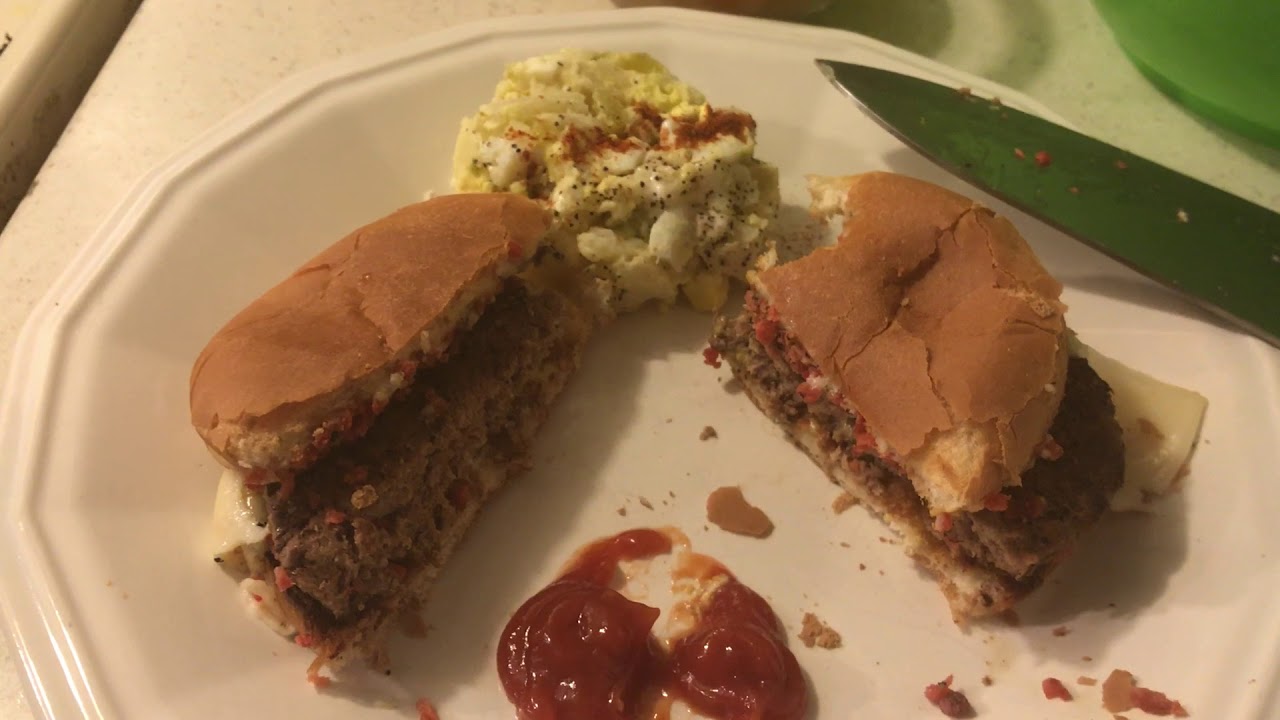 Crazy Cheap Meal-Bacon Bits Cheese( $1 Dollar Tree/16 pieces)Hamburger ...