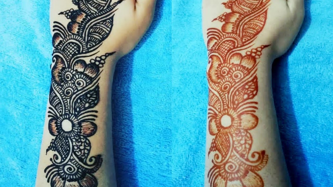 Arabic shaded mehendi design for back hand | Traditional mehndi design ...