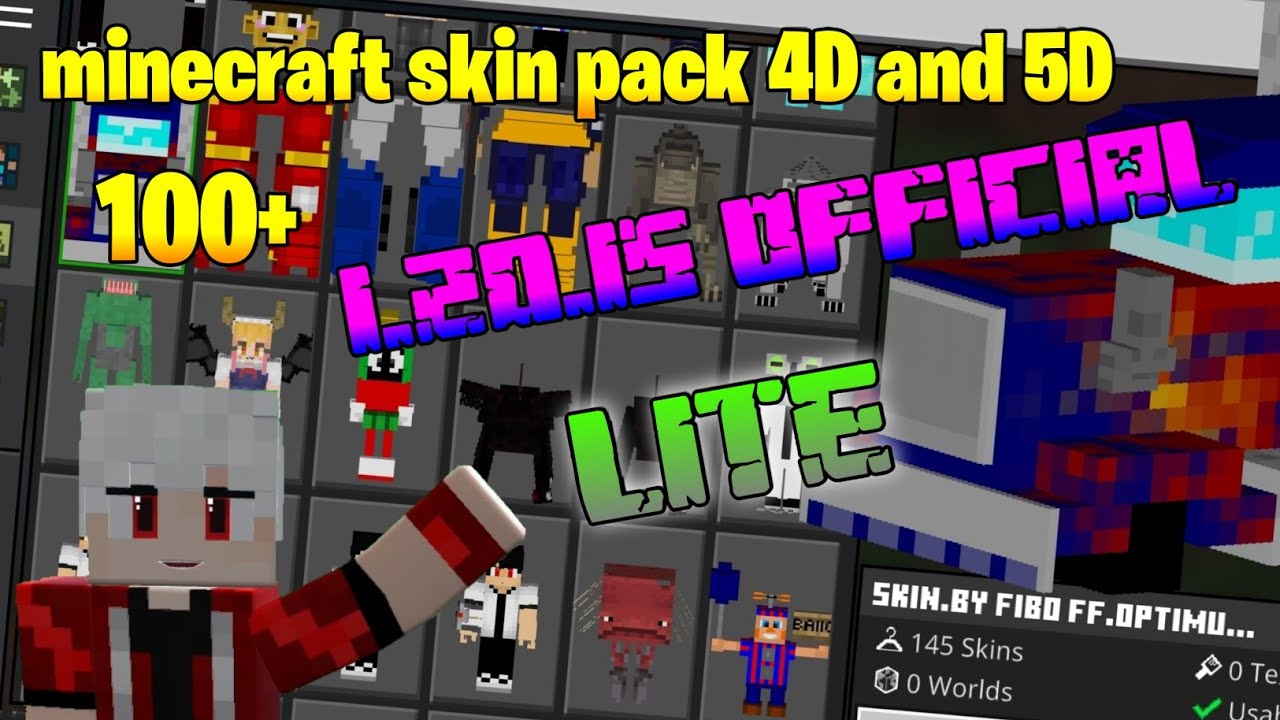 skin pack LITE 4D 1.20.15|MINECRAFT PE|SKIN PACK - YouTube