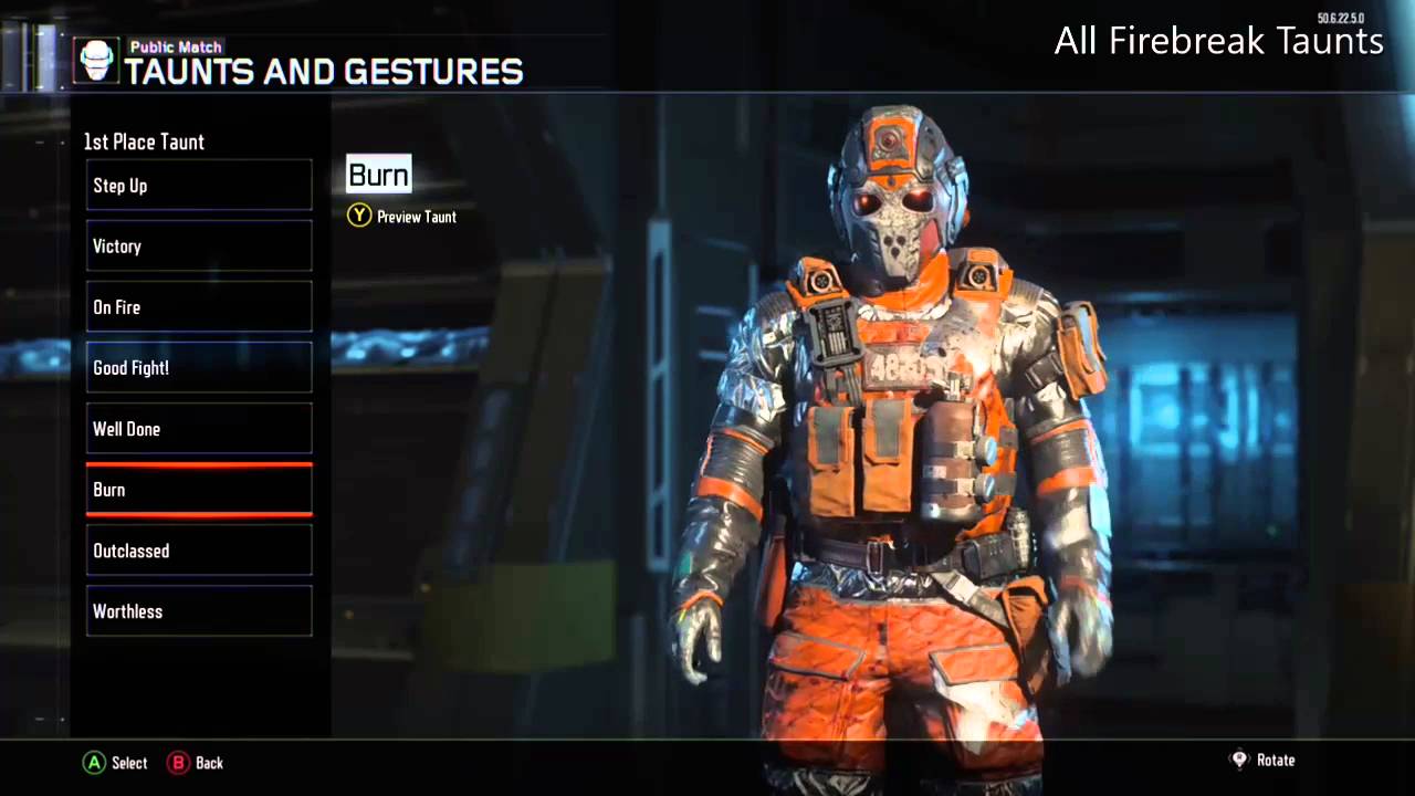 Call of Duty®: Black Ops III FIREBREAK ALL 1ST PLACE TAUNTS - YouTube