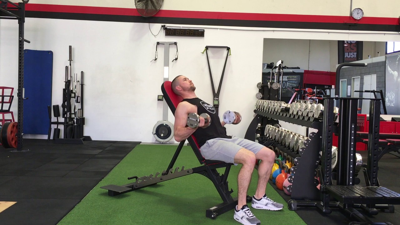 Incline DB Curl - YouTube