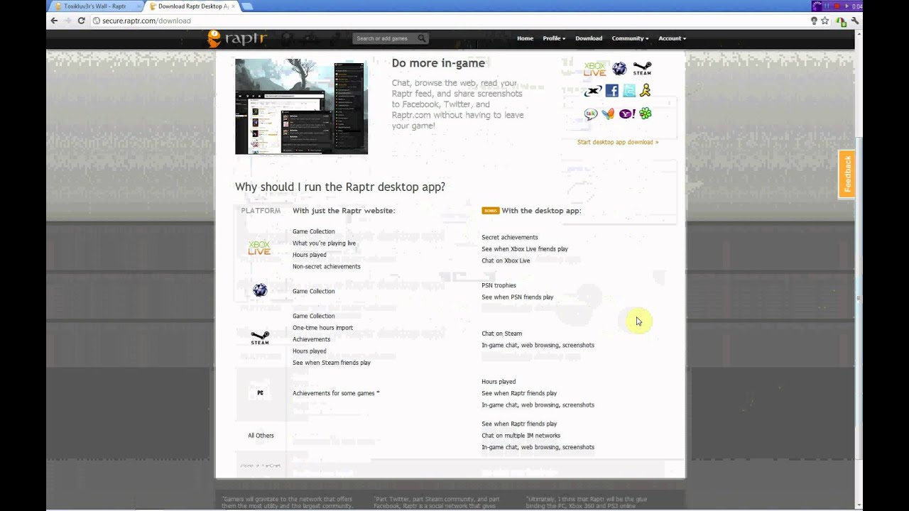 Raptr Review: Social Networking for Gamers - YouTube