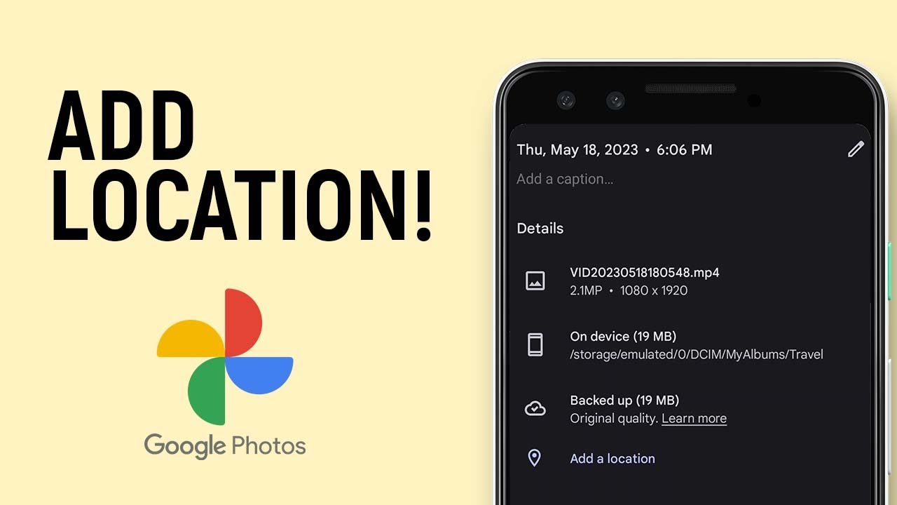 How to Add Location to Photo or Video in Google Photos App - YouTube