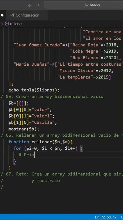 Rellenar un Array Multidimensional vacío #coding #tutorial #php #array #vectores #matrices - YouTube