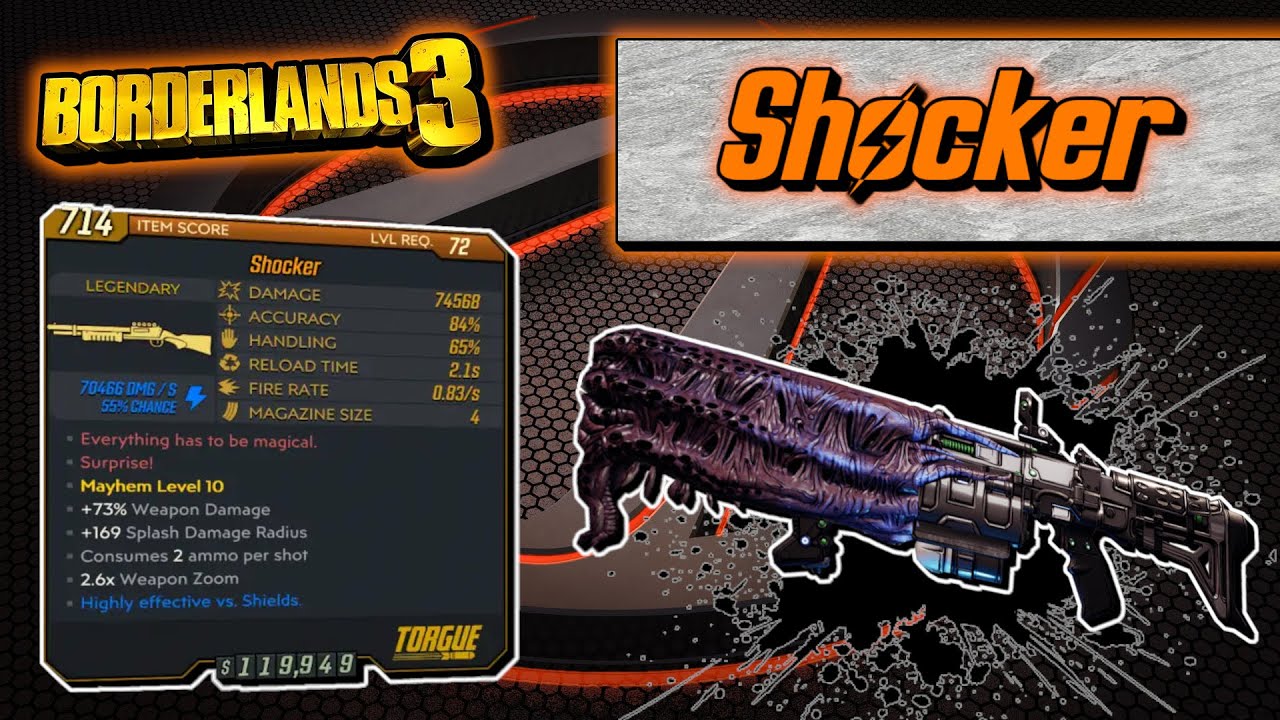 Legendary Item Guide | Shocker | [Borderlands 3] - YouTube