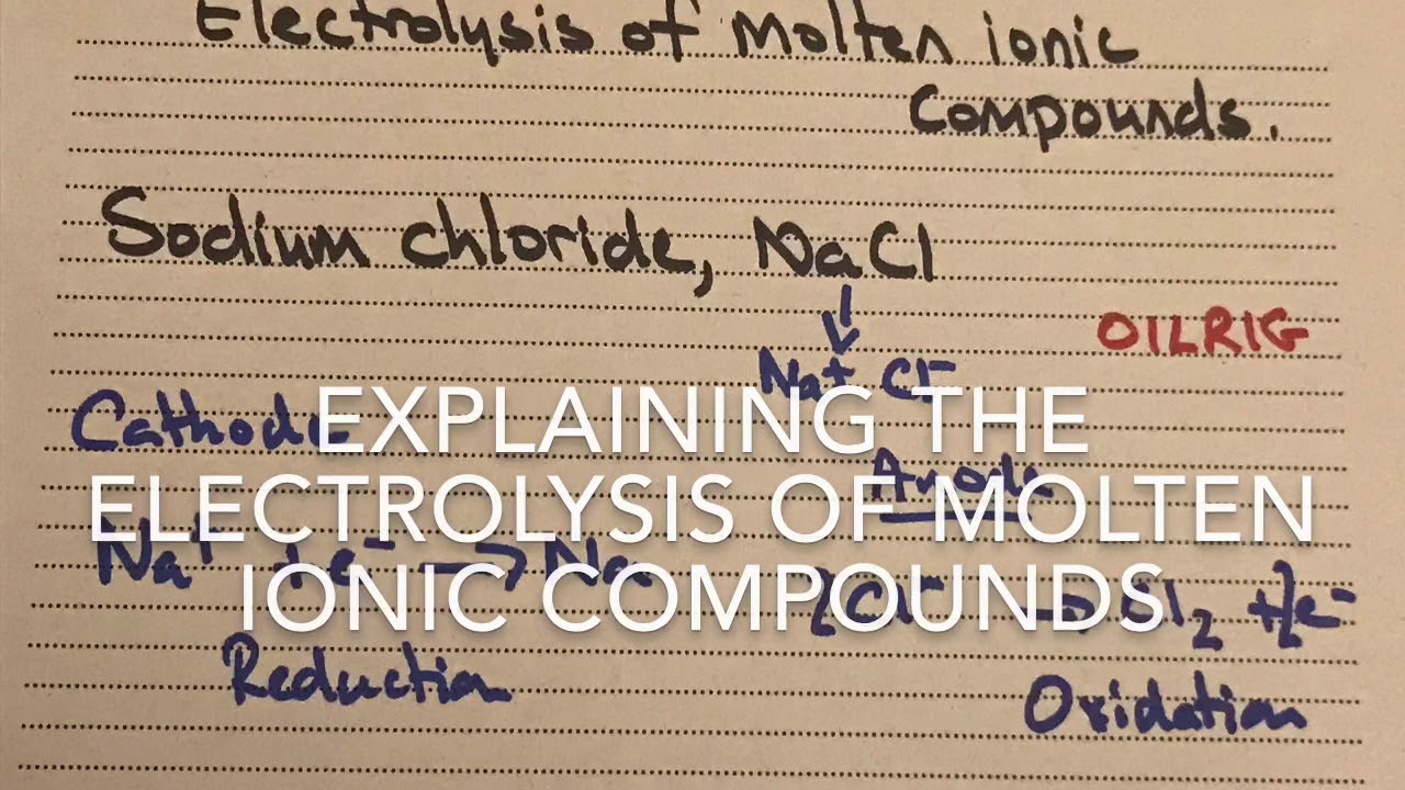 Explaining electrolysis of molten ionic compounds - YouTube