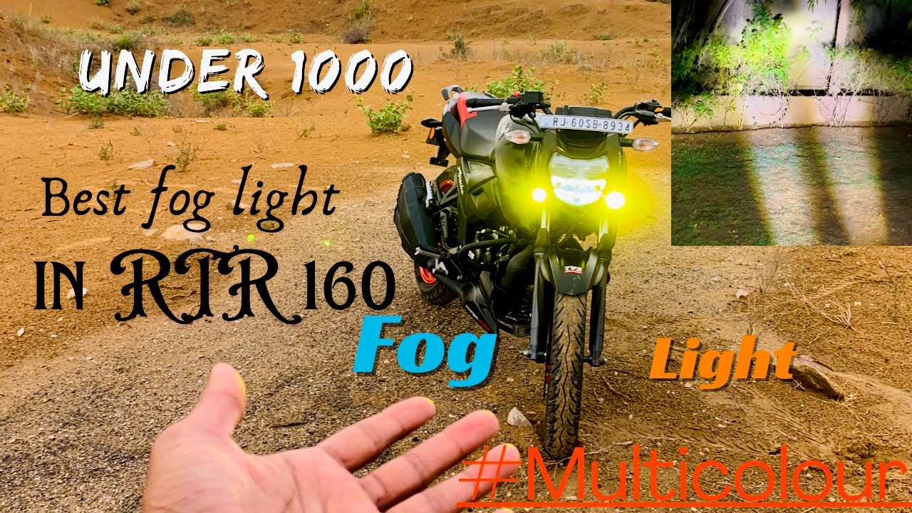 Led fog light installed in Apache 160 4v |Multicolour led - YouTube