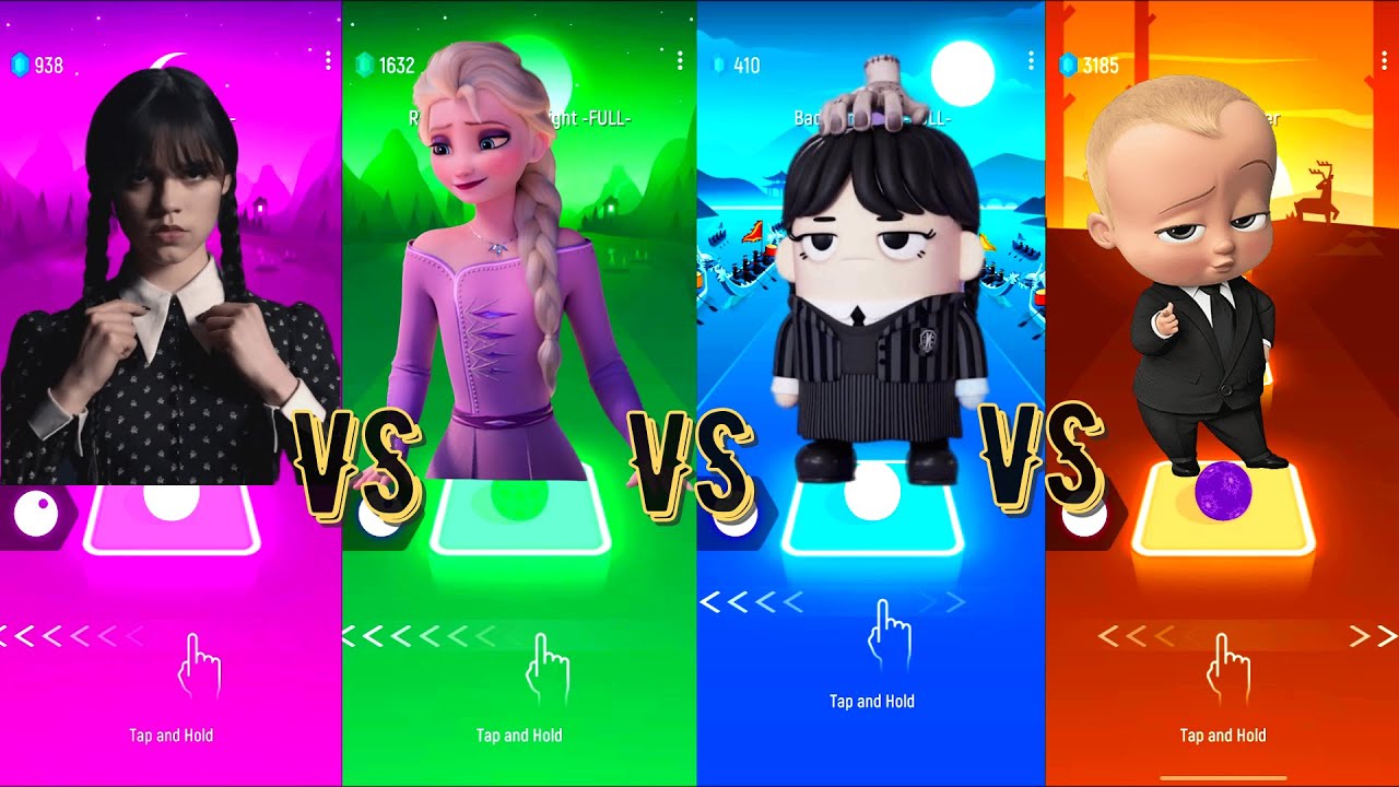 Wednesday Addams vs Elsa Frozen vs Sigma Wednesday vs Baby BOSS/Tiles ...