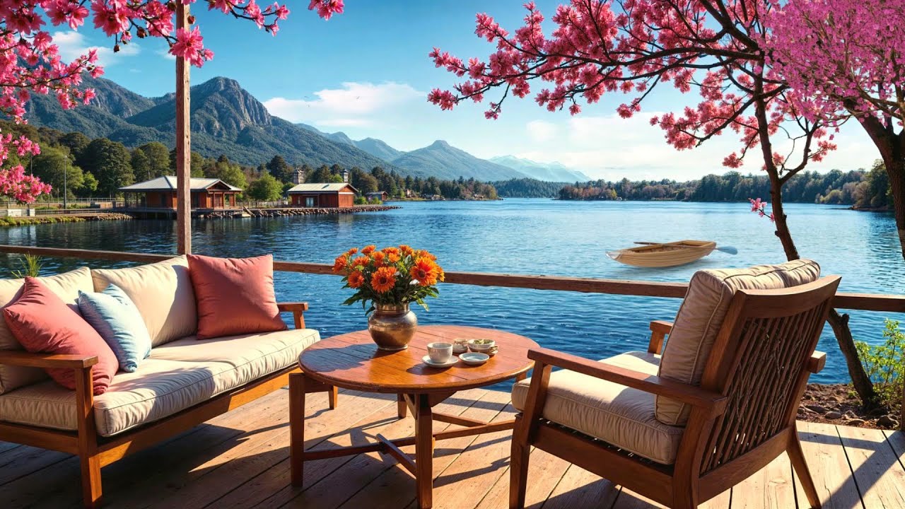 Cozy Spring Morning ☕ Smooth Bossa Nova Jazz by the Lakeside Retreat ...