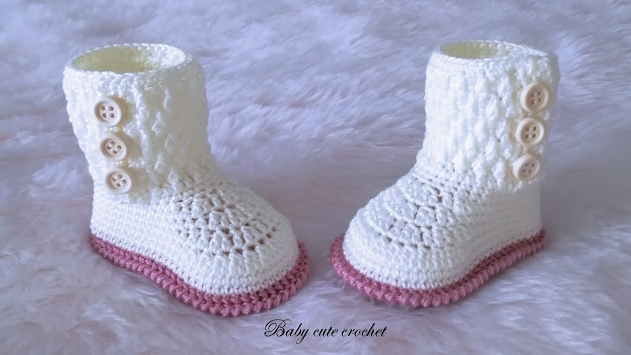 Botitas de bebé a crochet, crochet baby booties - YouTube